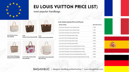 Louis Vuitton Bags EU Price List (France) [2025] – Bagaholic