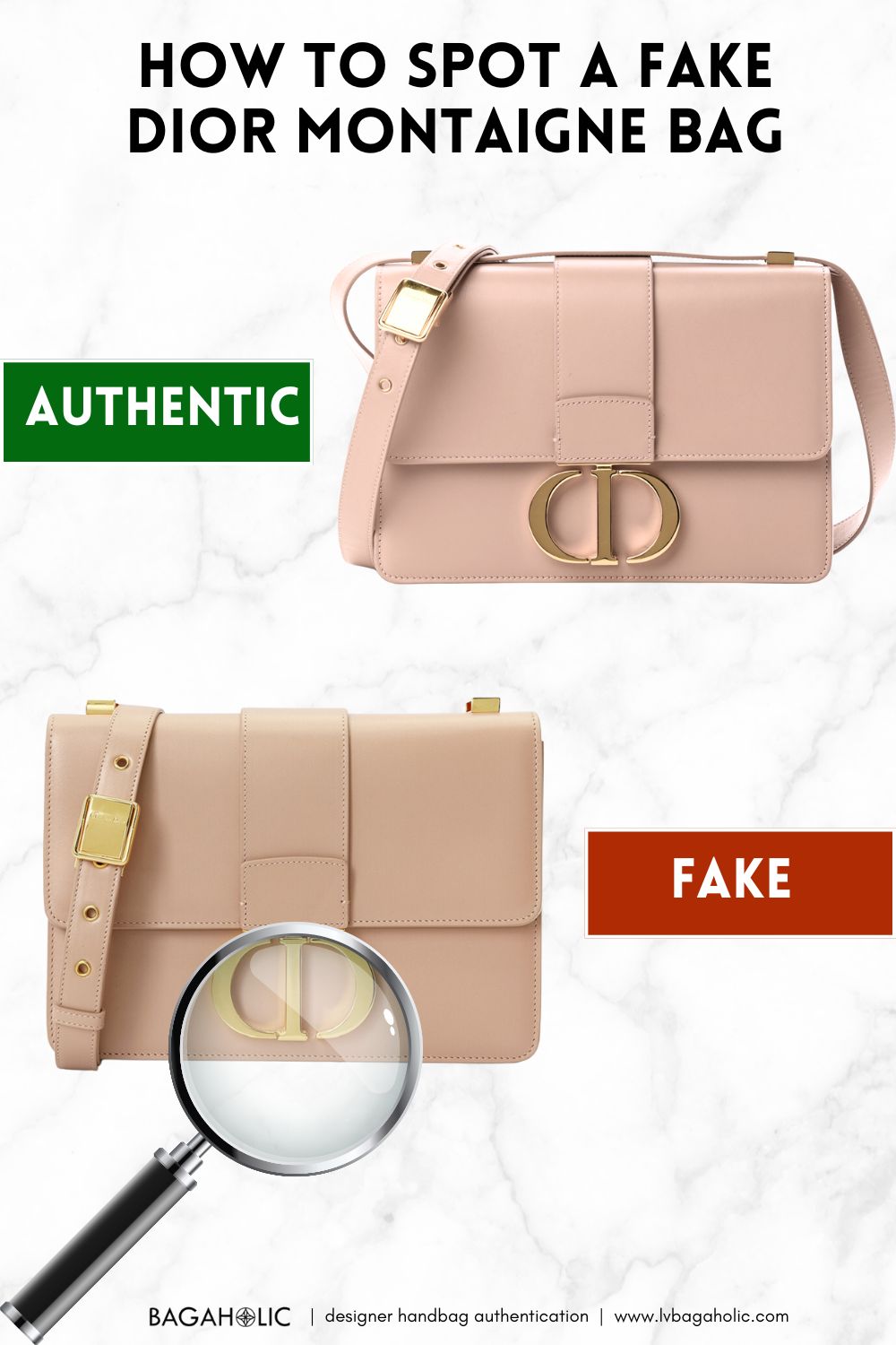 How to Tell an Authentic Dior Montaigne Bag From Fake – Bagaholic