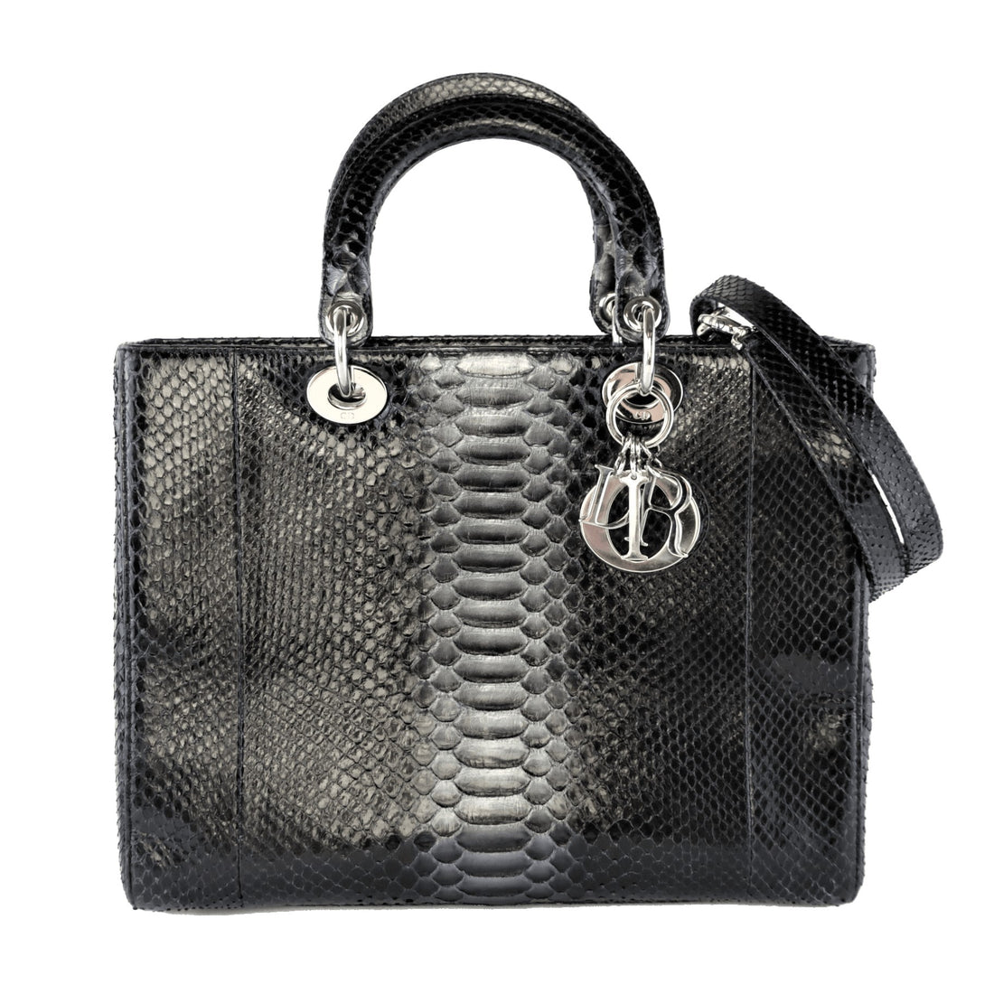 Christian Dior Black Python Large Lady Dior Bag – Bagaholic