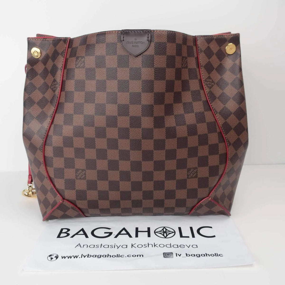 Louis Vuitton Caissa Hobo Damier Ebene Red bag – Bagaholic