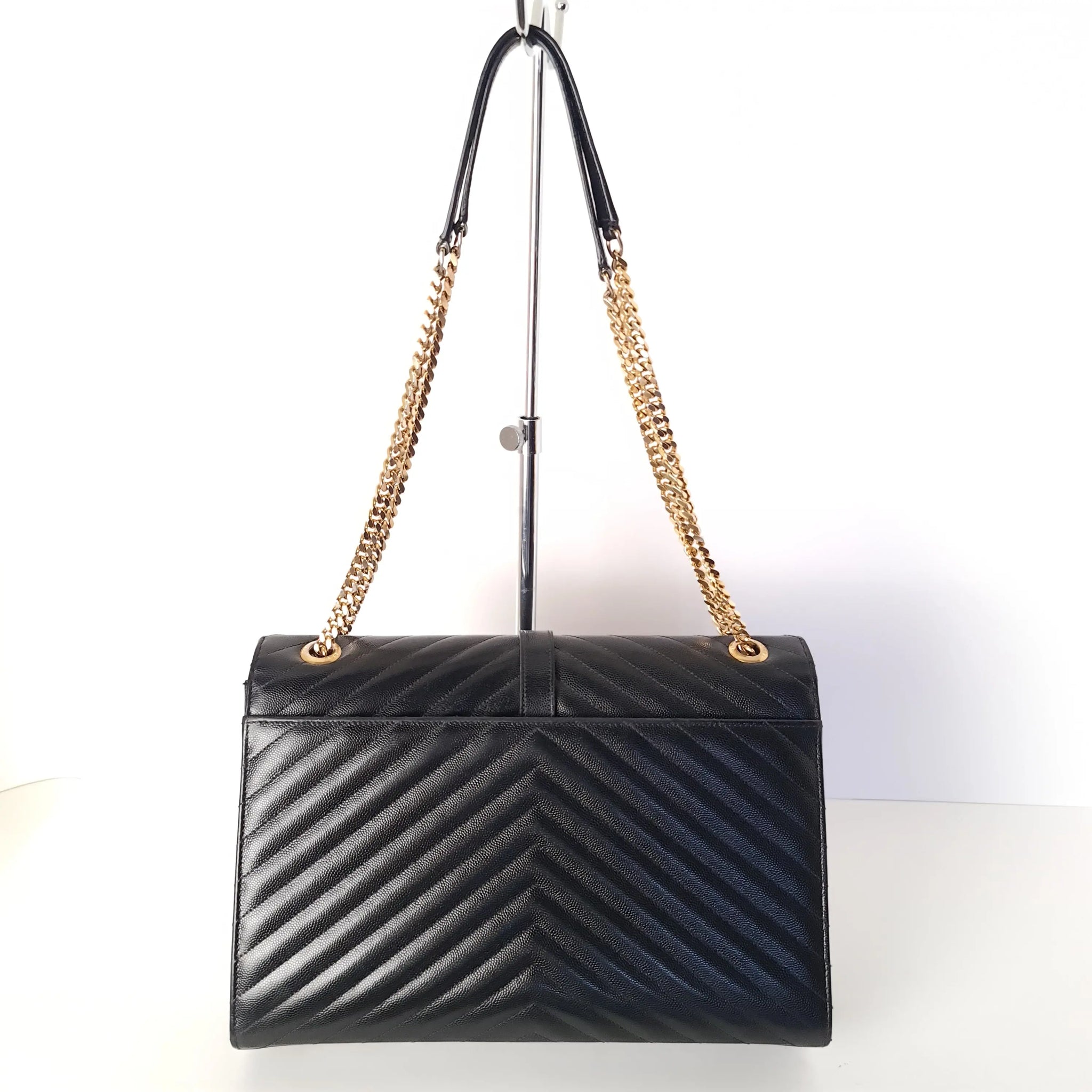 YSL Saint Laurent Black Caviar Large Envelope Bag – Bagaholic