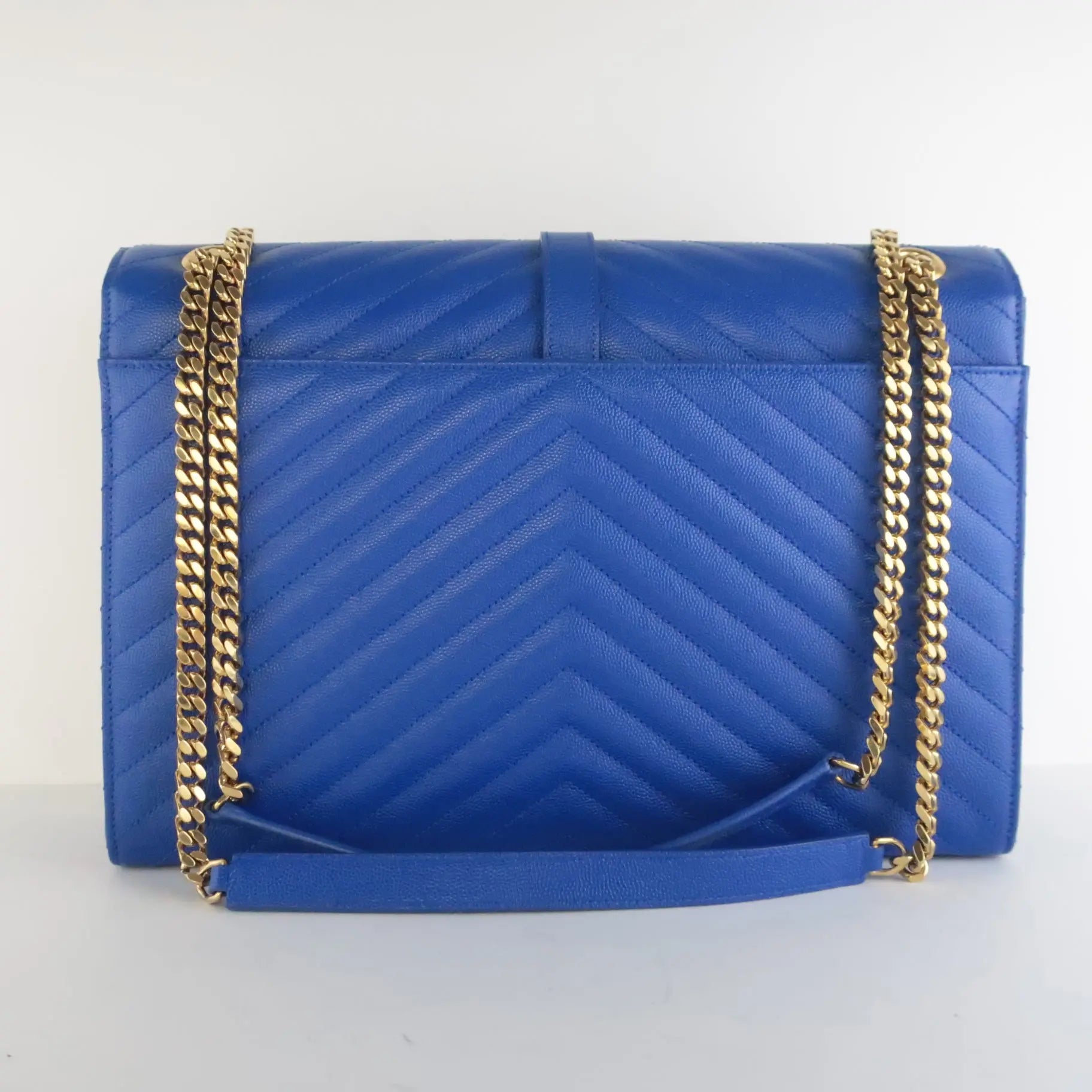 YSL Saint Laurent Blue Caviar Large Envelope Bag – Bagaholic